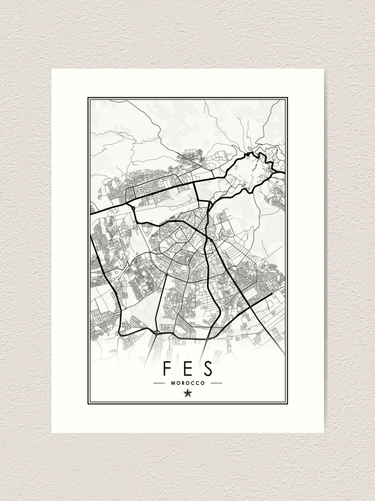 "Fes Map - Moroccan City " Art Print for Sale by feether-store | Redbubble