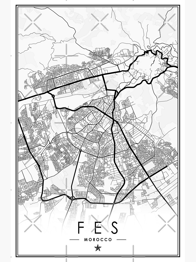 "Fes Map - Moroccan City " Art Print for Sale by feether-store | Redbubble
