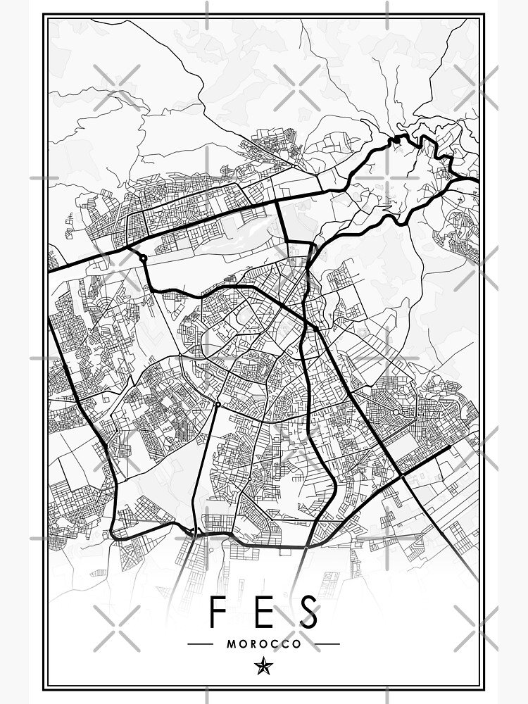 "Fes Map - Moroccan City " Sticker for Sale by feether-store | Redbubble
