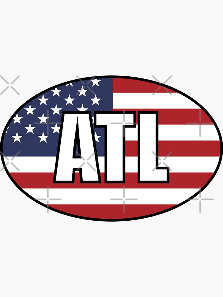 "ATLANTA ATL USA Airport Code Oval Design" Sticker for Sale by ...