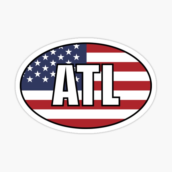 "ATLANTA ATL USA Airport Code Oval Design" Sticker for Sale by ...