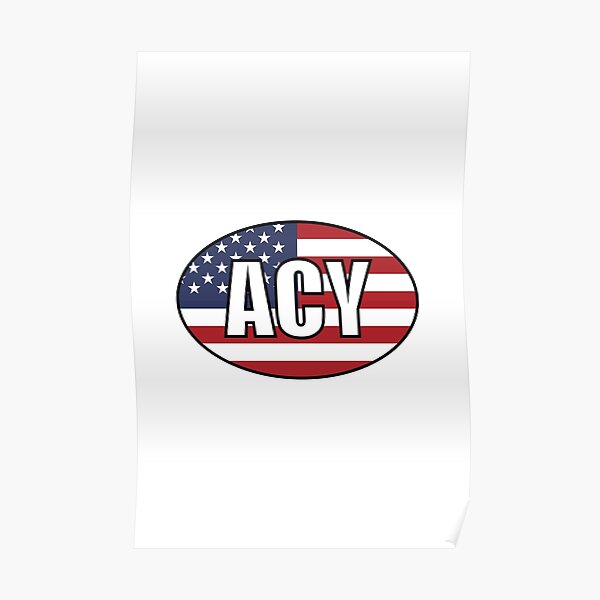 "ATLANTIC CITY ACY USA Airport Code Oval Design" Poster by InspireShop ...