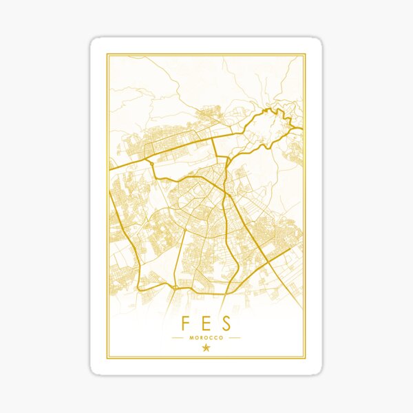 "Fes Map - Moroccan City " Sticker for Sale by feether-store | Redbubble
