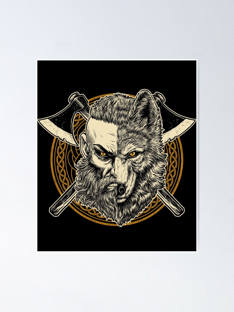 "Viking Wolf Ulfhednar Norse Pagan Warrior Ulfhedinn" Poster for Sale ...