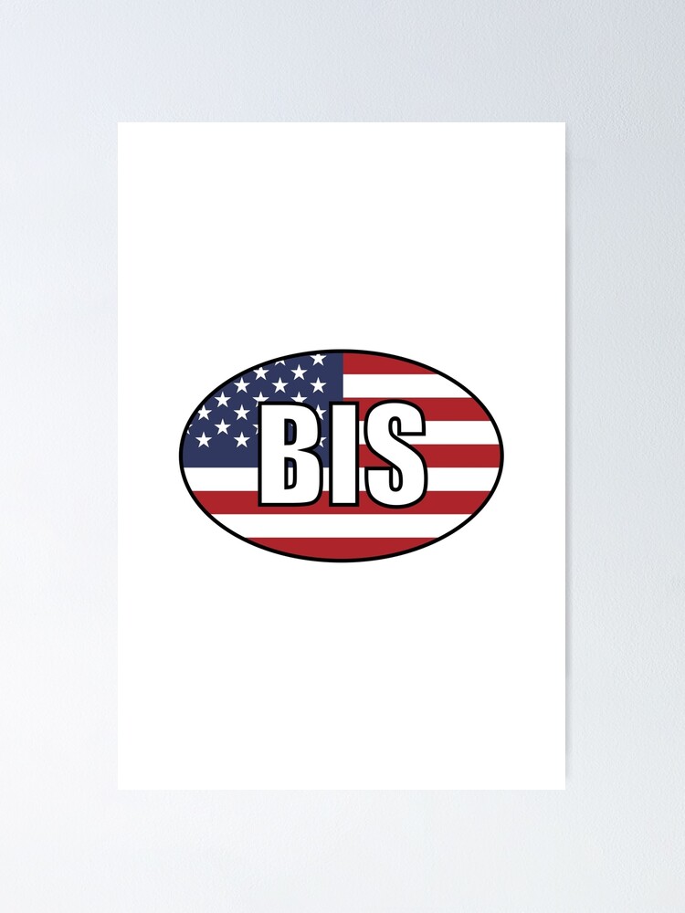 "BISMARCK BIS USA Airport Code Oval Design" Poster by InspireShop ...
