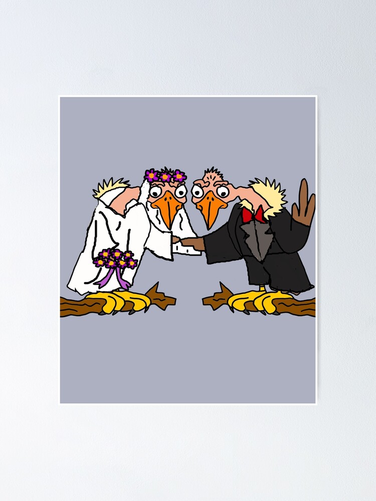 "Funny Old Buzzard Wedding Cartoon" Poster for Sale by naturesfancy ...