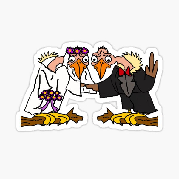 "Funny Old Buzzard Wedding Cartoon" Sticker for Sale by naturesfancy ...