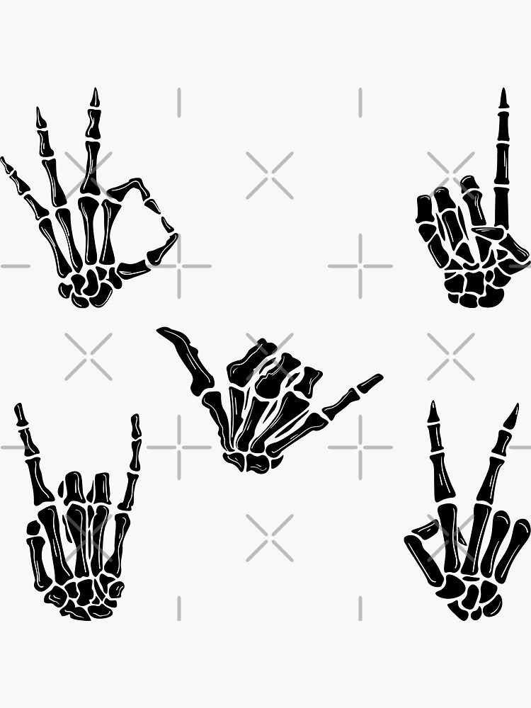 "Halloween Black Skeleton Hands Pack" Sticker for Sale by DEEYVI ...
