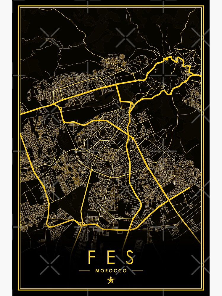 "Fez Map - Moroccan City " Poster by feether-store | Redbubble