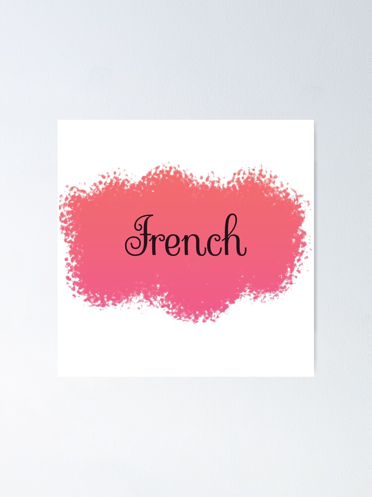 "French Language School Subject Label - Peach to Pink Gradient" Poster ...