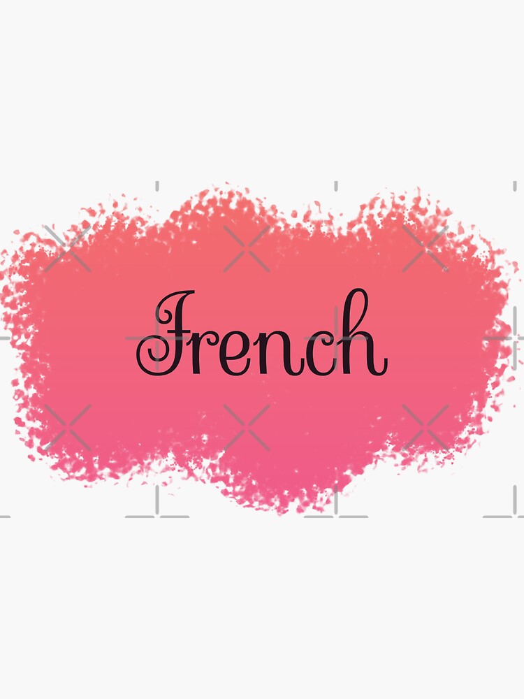 "French Language School Subject Label - Peach to Pink Gradient" Sticker ...