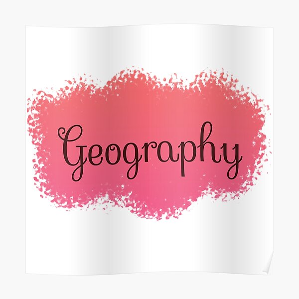 "Geography School Subject Label - Peach to Pink Gradient" Poster for ...