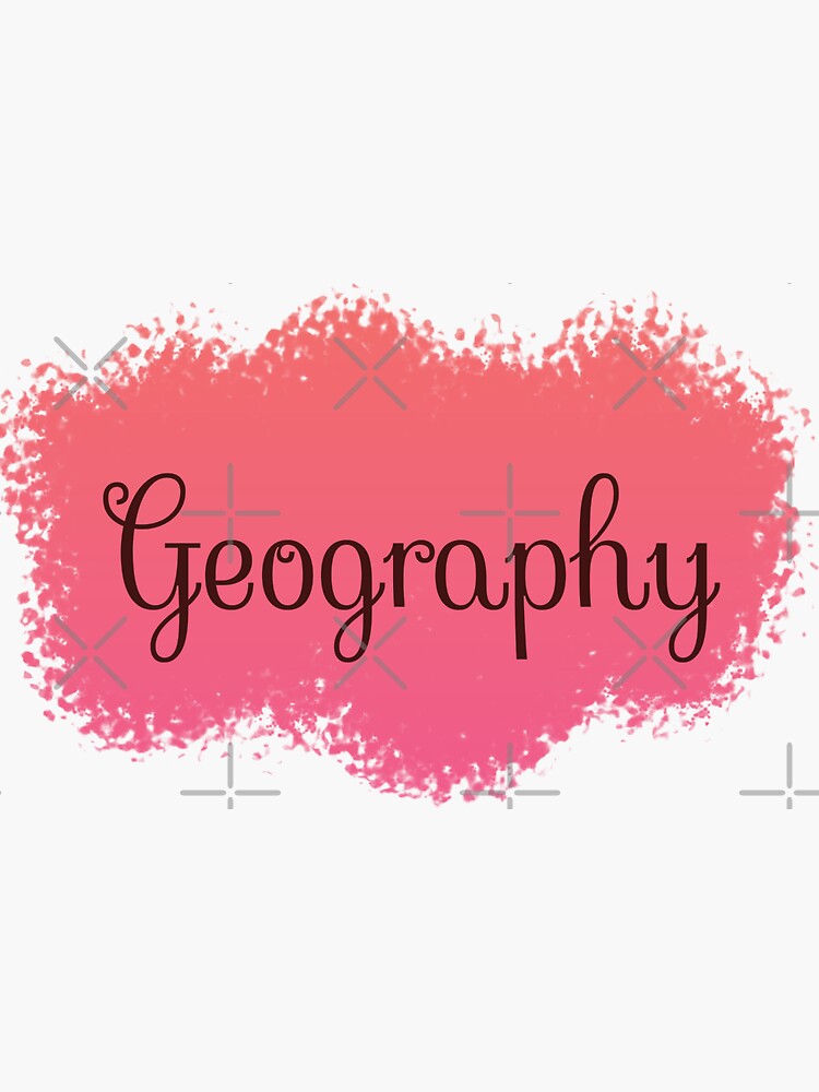 "Geography School Subject Label - Peach to Pink Gradient" Sticker for ...