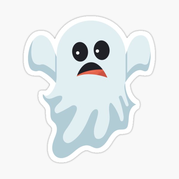 "Cute and Kawaii Scary Halloween Ghost 6" Sticker for Sale by ...