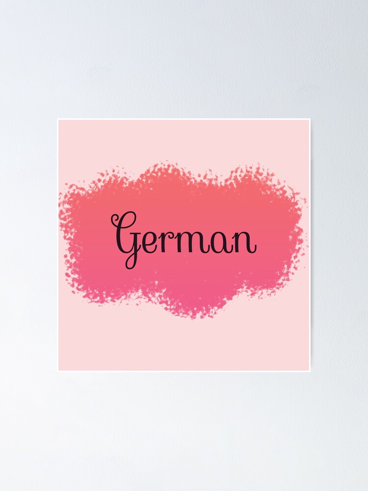 "German Language School Subject Label - Peach to Pink Gradient" Poster ...