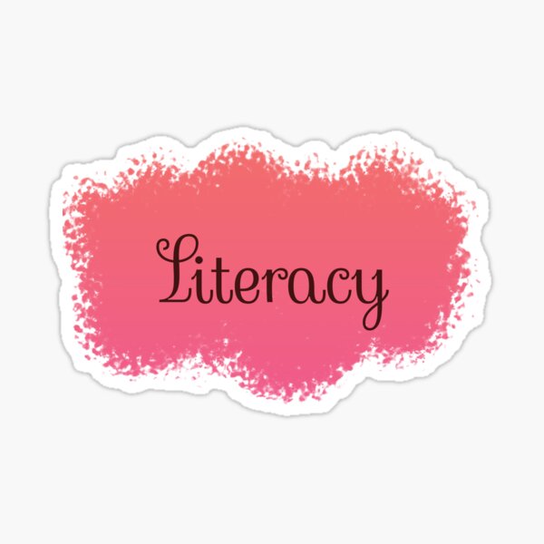 "Literacy School Subject Label - Peach to Pink Gradient" Sticker for ...