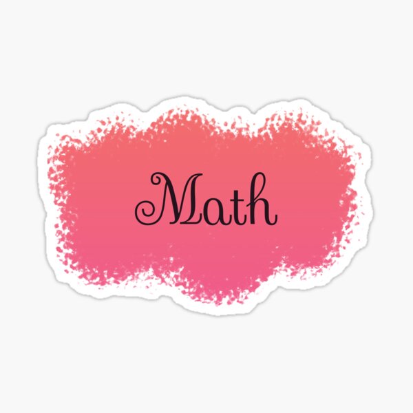 "Math School Subject Label - Peach to Pink Gradient" Sticker for Sale ...