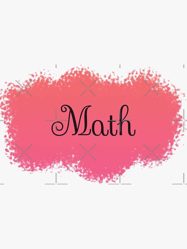 "Math School Subject Label - Peach to Pink Gradient" Sticker for Sale ...