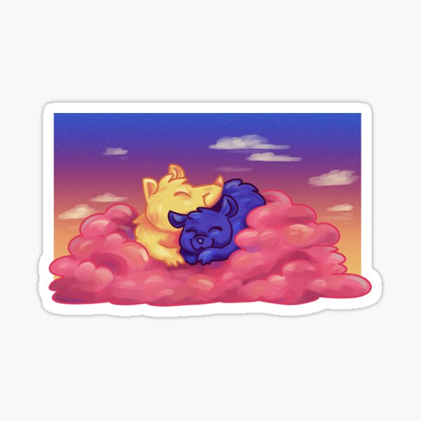 "Celestial Rats Cuddle Cloud" Sticker for Sale by capratquarius | Redbubble