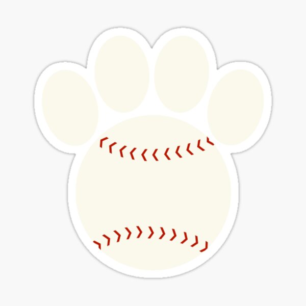 "Baseball Paw Print" Sticker for Sale by 8PawsStudio | Redbubble