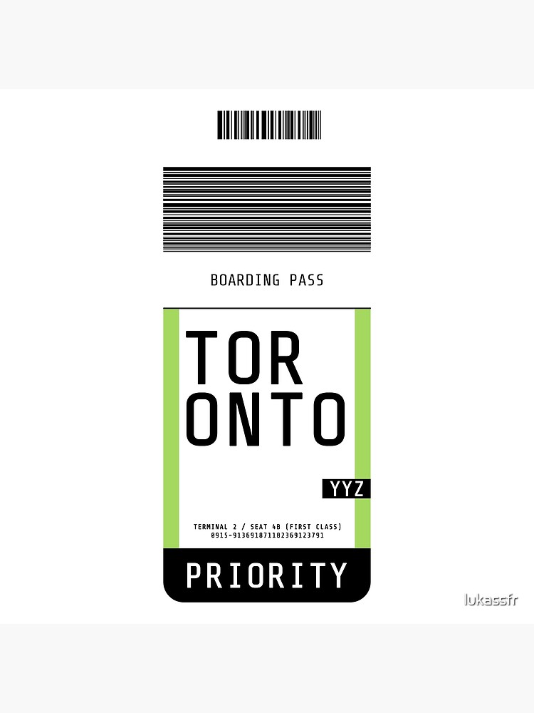 "Toronto Boarding Pass YYZ" Poster by lukassfr | Redbubble