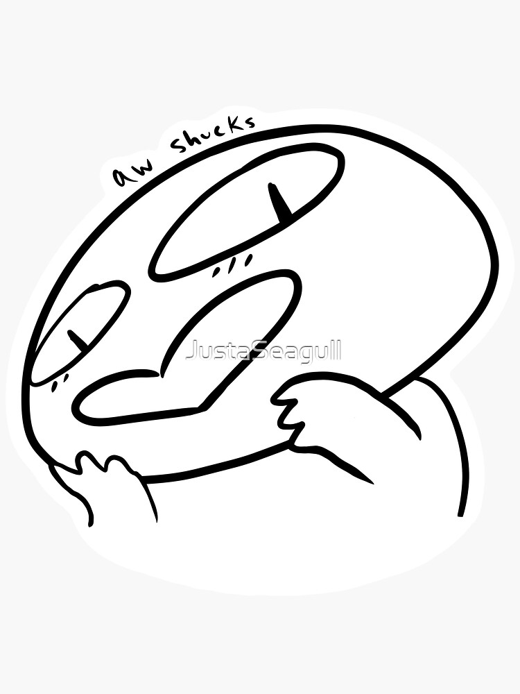 "aw shucks" Sticker for Sale by JustaSeagull | Redbubble
