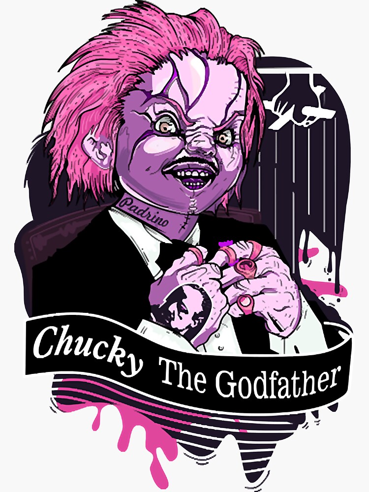 "Chucky The Godfather color PINK " Sticker by PrinzEloy | Redbubble