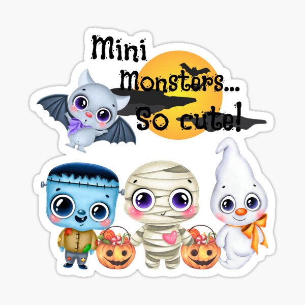 "Mini Monsters...So Cute!" Sticker for Sale by TheGambertyCo | Redbubble