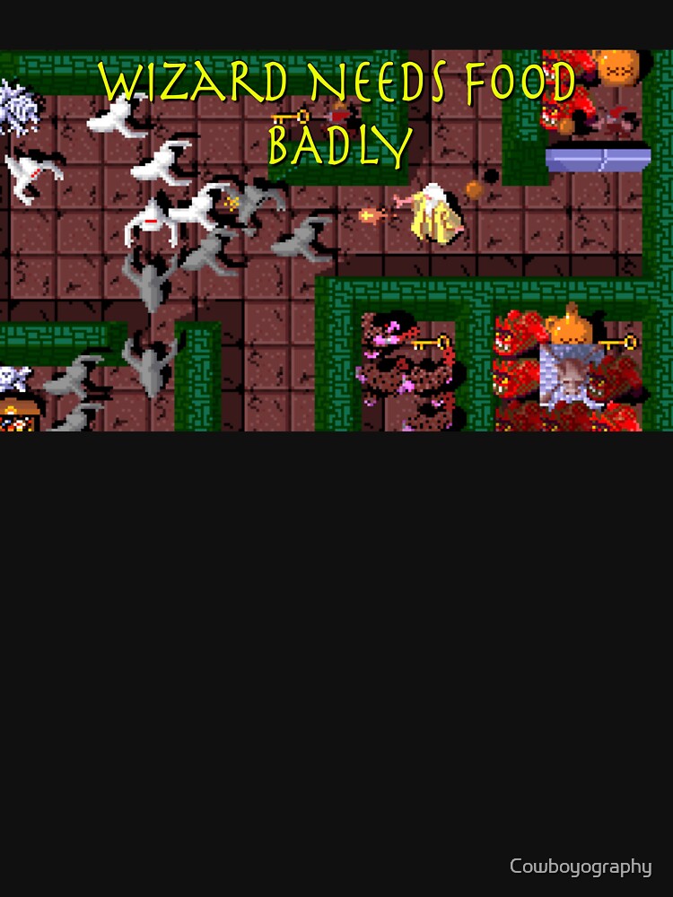"Wizard Needs Food Badly - Gauntlet - Arcade" Essential T-Shirt for ...