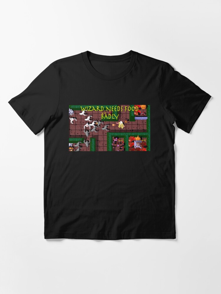 "Wizard Needs Food Badly - Gauntlet - Arcade" Essential T-Shirt for ...