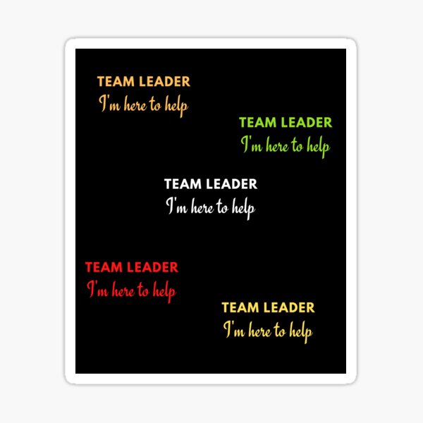 "Team Leader 1.1" Sticker by GlobalHunt | Redbubble
