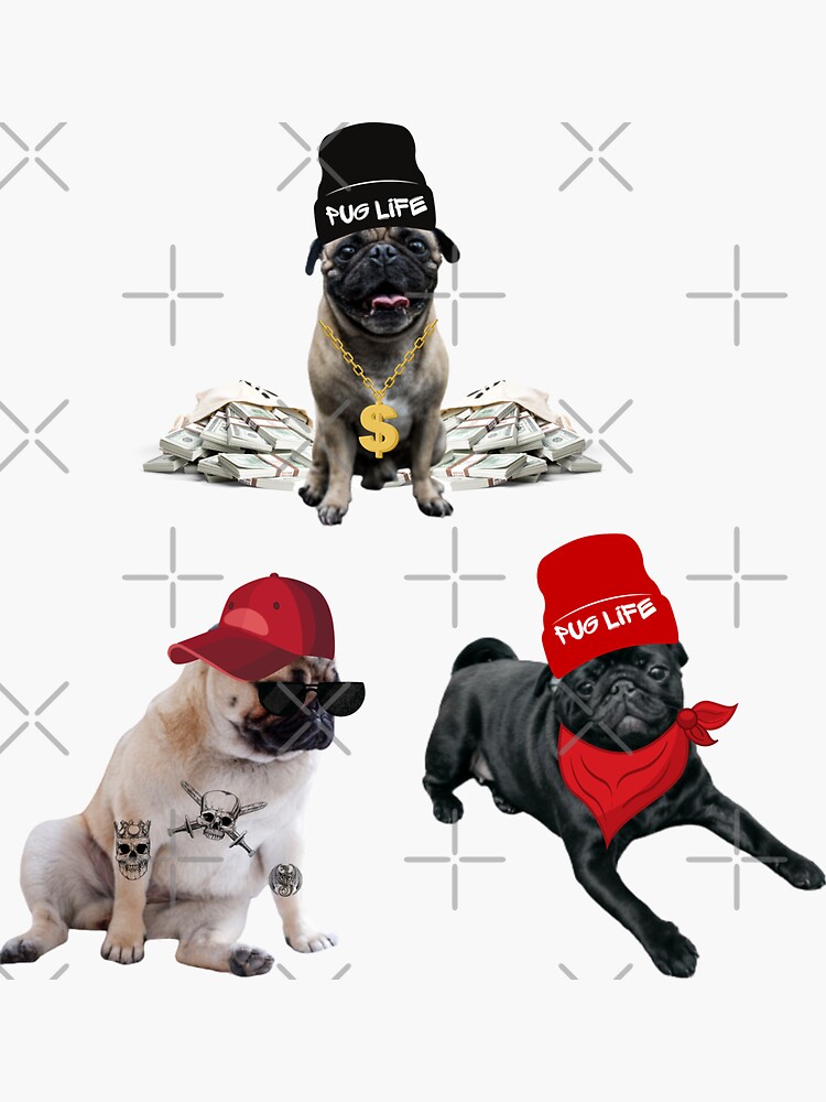 "MerchHaus - Pug Life / Thug Life Sticker Pack For The Pug Lovers ...