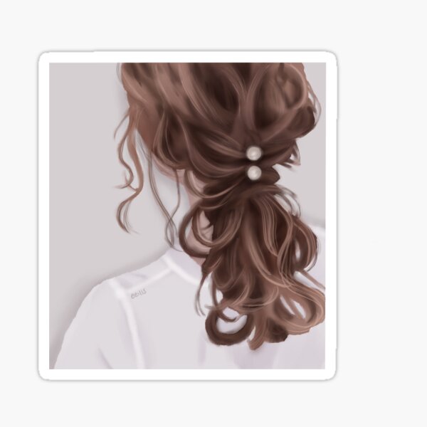 "Loose Ponytail (Digital)" Sticker for Sale by Eeills | Redbubble