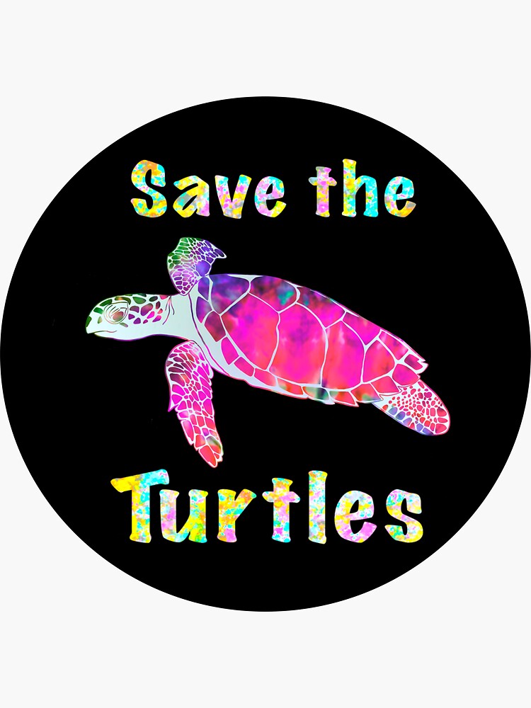 "Save the Turtles sea turtle" Sticker by Queen-of-Sloths | Redbubble