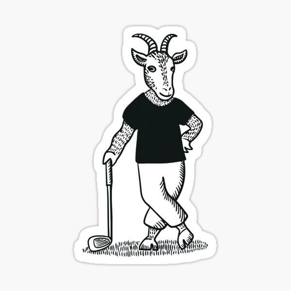"Goat Playing Golf Funny Animal Golfer" Sticker for Sale by ...