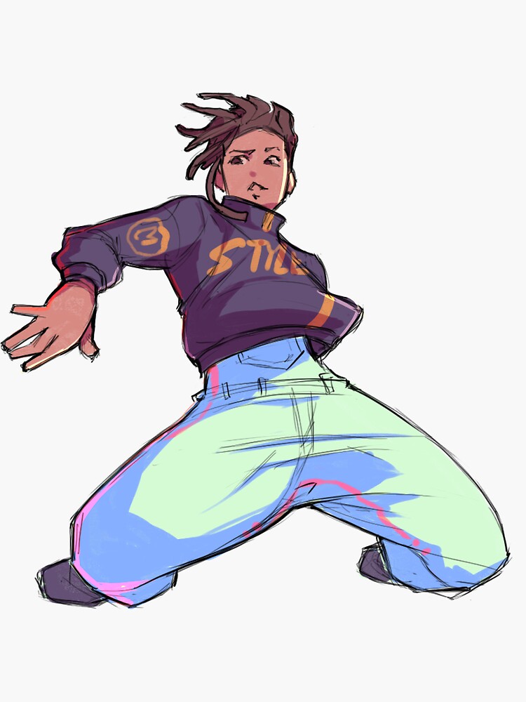 "Black Anime Bboy Hip Hop Sticker" Sticker for Sale by art-masiah ...