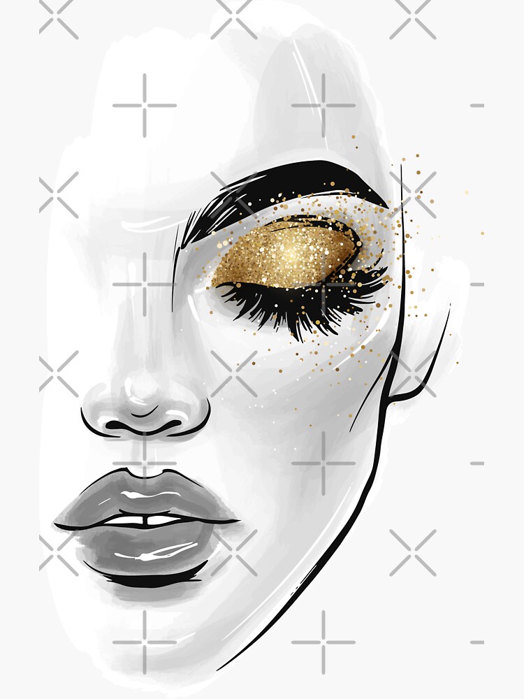 "Beautiful young woman face" Sticker by idalxal | Redbubble