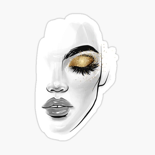 "Beautiful young woman face" Sticker by idalxal | Redbubble