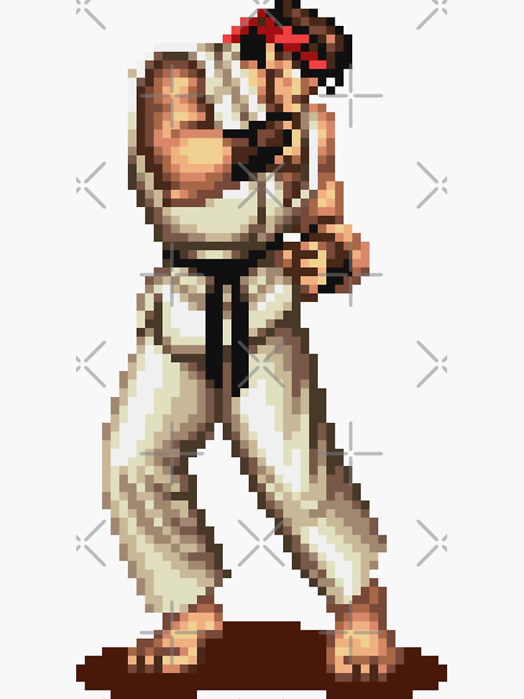"Ryu Fighting Sprite" Sticker for Sale by SpriteGuy95 | Redbubble