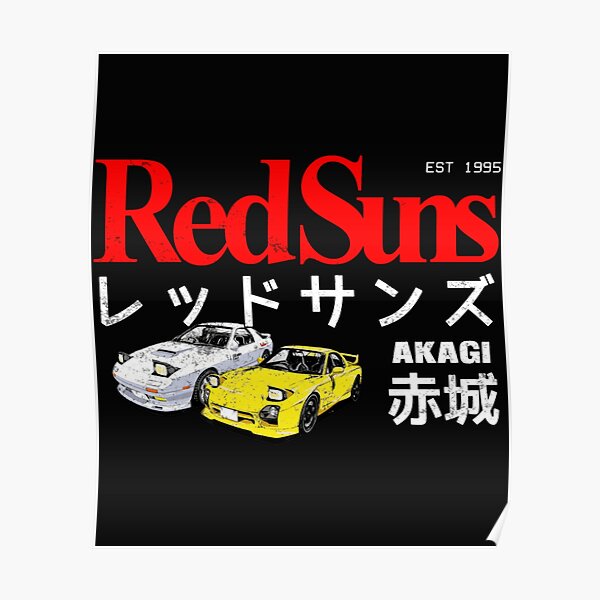 "Initial D - Akagi Redsuns Classic " Poster for Sale by burning200 ...