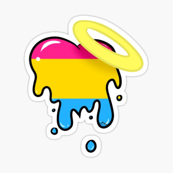 Melting Pride Flag Hearts Pansexual Sticker For Sale By Tricksterjason Redbubble