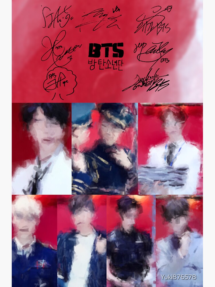 "Bangtan Art Style Signature Edit " Sticker by Yuki876578 | Redbubble