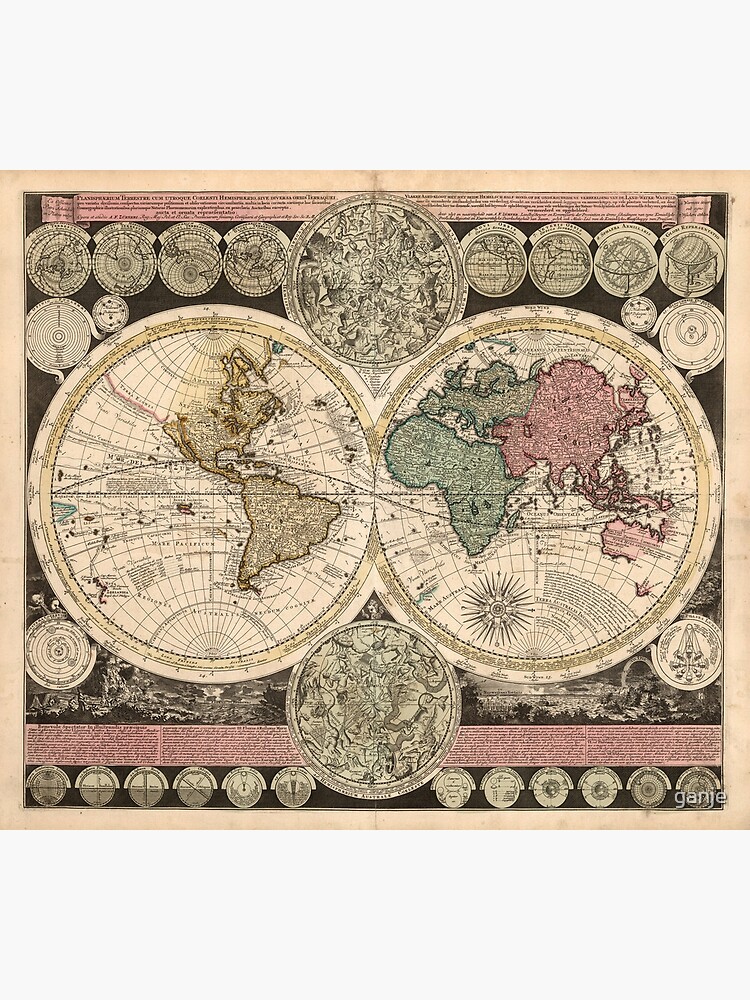 "Antique Map of the World in 1700" Art Print by ganje | Redbubble