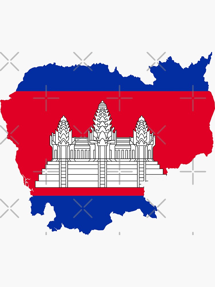 "Cambodia Flag Map" Sticker for Sale by limitlezz | Redbubble