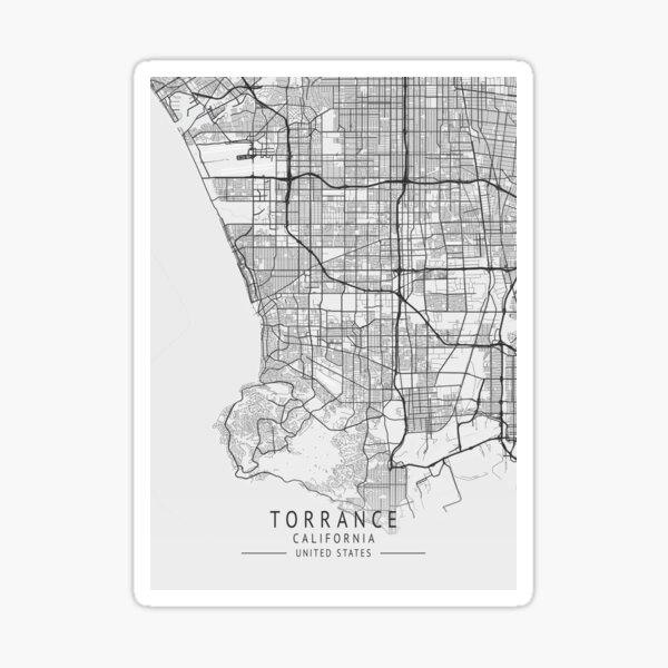 "Torrance - California - US Gray City Map" Sticker for Sale by ...