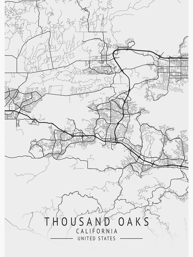 "Thousand Oaks - California - US Gray City Map" Sticker for Sale by ...