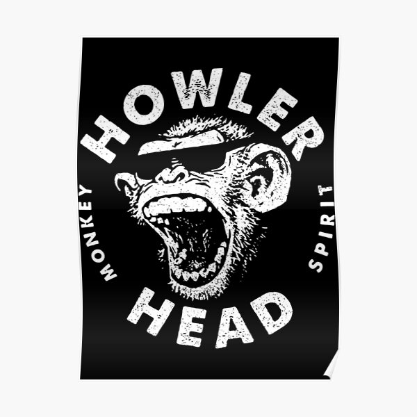 "Howler Head Monkey Kentucky Bourbon Whiskey Vintage Logo Tee" Poster ...