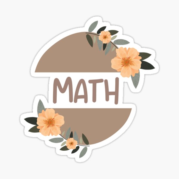 "Math Aesthetic School Subject Supplies In Florals" Sticker for Sale by ...