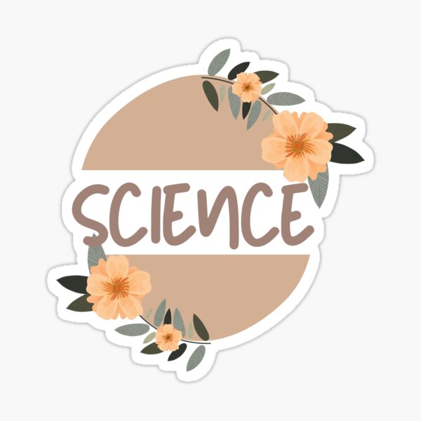 "Science Aesthetic School Subject Supplies In Florals" Sticker for Sale ...