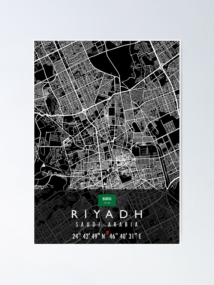 "RIYADH MAP SAUDI ARABIA" Poster by hatimelhag | Redbubble